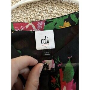 CAbi | Tops | Cabi Womens Black Floral Sheer Boho Feminine Thespian ...